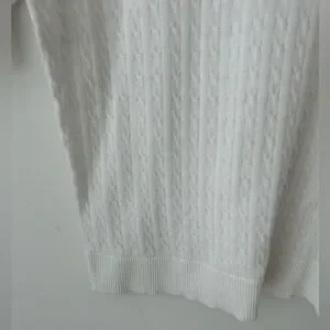 Tops | Minimalist White Cable Knit Short Sleeve Sweater | Poshmark